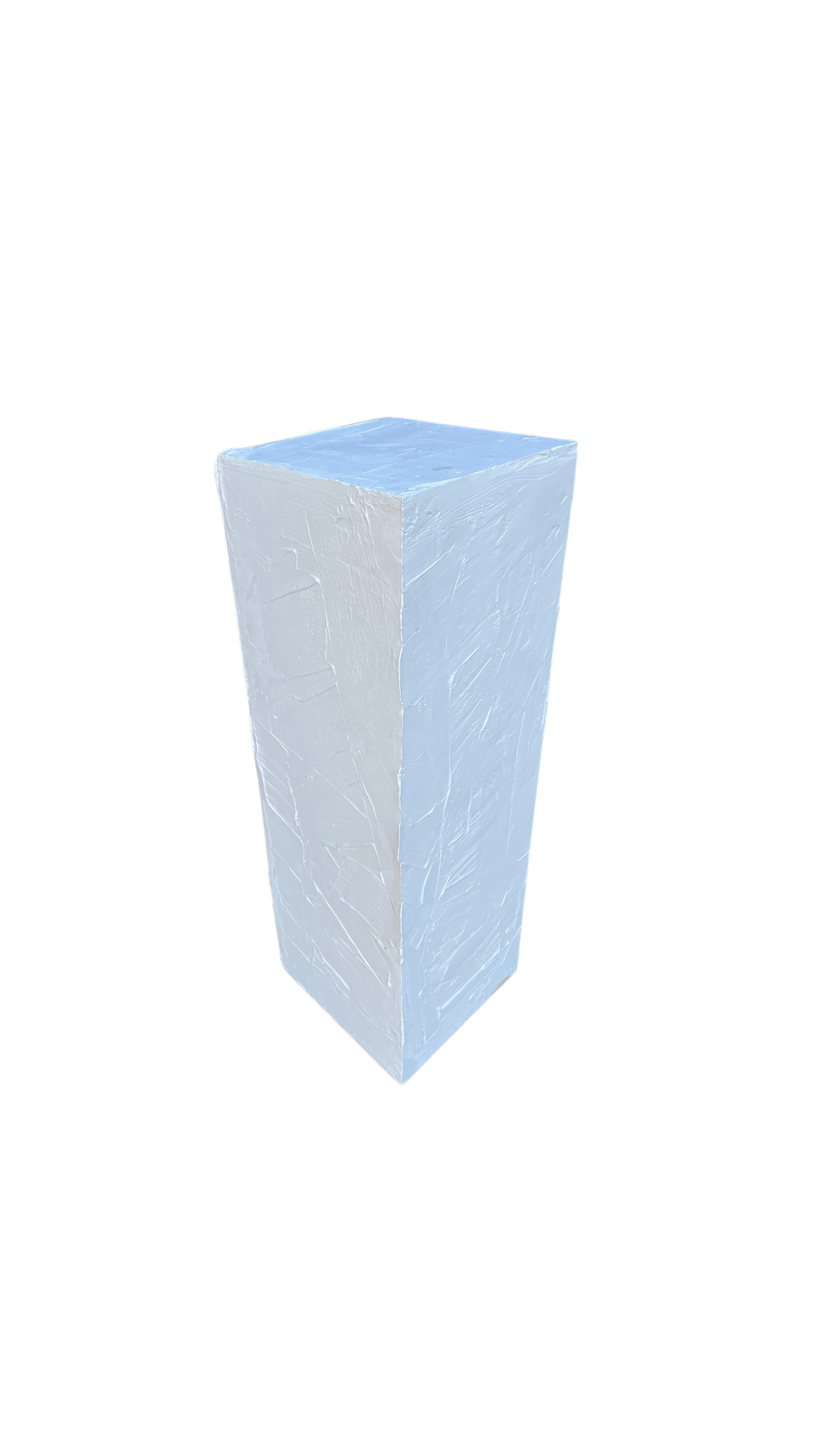 White Rectangular Textured Plinth 90cm – Adelaide Party Hire