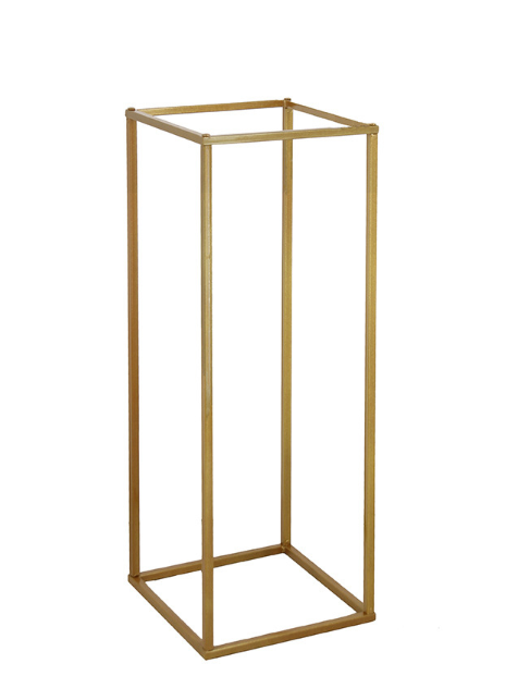 Gold Tall Rec Pedestal 60cm – Adelaide Party Hire