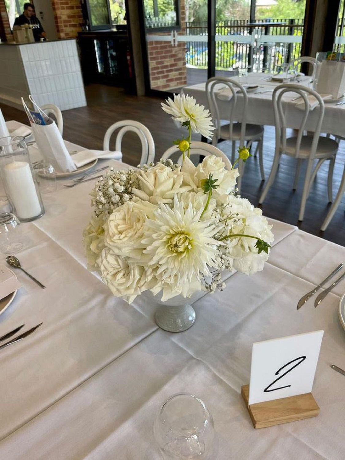 White Acrylic Table Number – Adelaide Party Hire