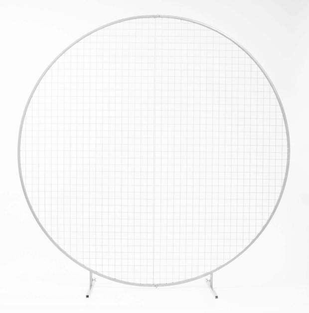 White Circle Mesh Display – Adelaide Party Hire