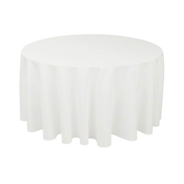 Round Table Linen White - 240cm – Adelaide Party Hire